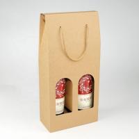 China Cardboard Paper Kraft Mailer Boxes For Single Wine Bottle With Handle for sale