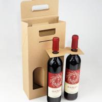 China Cardboard Paper Kraft Mailer Boxes For Single Wine Bottle With Handle for sale