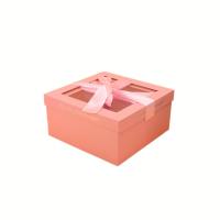 China 1000gsm Paperboard Cardboard Box With Window Lid Ribbon for sale