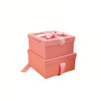 China 1000gsm Paperboard Cardboard Box With Window Lid Ribbon for sale