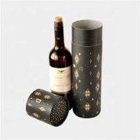 China Custom Paper Black Round Gift Cardboard Wine Box for sale