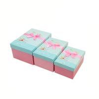 China Custom Girlfriend Gift Box Packaging Hard Bow Pink Cardboard Packing With Lid for sale