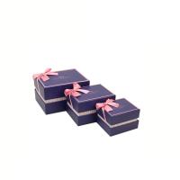 China Custom Girlfriend Gift Box Packaging Hard Bow Pink Cardboard Packing With Lid for sale