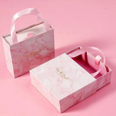 China Festival Jewelry Gift Box Packaging / Drawer Gift Box Paper Sliding with Handle for sale