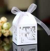 China Luxury Card Wedding Gift Box With Ribbon for Favor Sweet Lollipop Candy Party for sale
