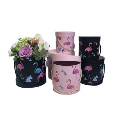 China Luxury Gift Box Packaging / Recycled Round Flower Box For Preserved Roses for sale
