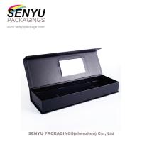 China Black Hair Extension Magnetic Box Packaging With Window for sale