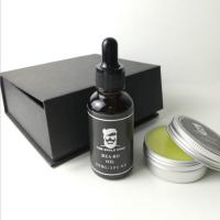 China Printed Logo Black Essential Oil Packing Box Glass Dropper Bottle Packaging Cosmetic Box for sale