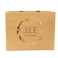 China Personalised Brown Paper Bags Embossed Debossed Surface Finishing Treatment for sale
