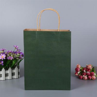China Recycled Colored Printed Paper Grocery Bags With Twisted Handles for sale