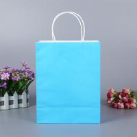 China Recycled Colored Printed Paper Grocery Bags With Twisted Handles for sale