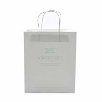 China Custom Kraft Paper Bags with Hand Length Handle White Color Food Grade for sale