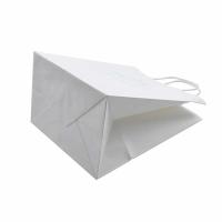 China Custom Kraft Paper Bags with Hand Length Handle White Color Food Grade for sale