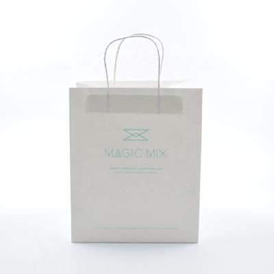 China Custom Printing Bakery Printed Paper Food Bags White Craft with Handle for sale