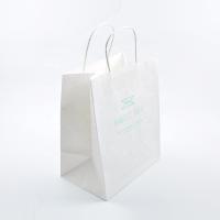 China Custom Printing Bakery Printed Paper Food Bags White Craft with Handle for sale