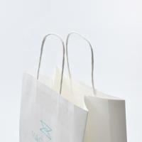 China Custom Printing Bakery Printed Paper Food Bags White Craft with Handle for sale