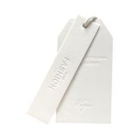 China Matt Cardboard Paper Hang Tags Garment Accessories Embossed  For Clothing Own Logo for sale