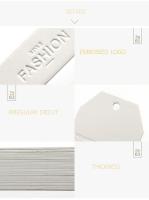 China Matt Cardboard Paper Hang Tags Garment Accessories Embossed  For Clothing Own Logo for sale