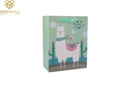 China Eco Friendly 1500gsm Gift Box Packaging Green Paper Bags Ribbon Handle for sale