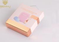 China Pink 1500g Cardboard Earphone Packaging Box With Plastic Hook for sale
