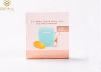 China Pink 1500g Cardboard Earphone Packaging Box With Plastic Hook for sale