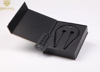 China Embossing Black Cardboard 1500g Earphone Packaging Box for sale