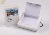 China White Paper 80gsm 100gsm Data Cable / Electronics Packaging Box With Black Hangtag for sale