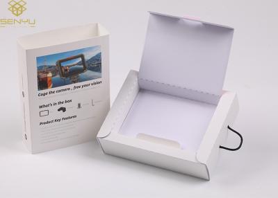 China White Paper 80gsm 100gsm Data Cable / Electronics Packaging Box With Black Hangtag for sale