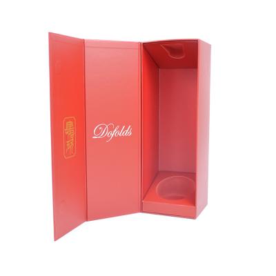 China Offset Printing Magnetic Closure 1500gsm Cardboard Wine Box for sale