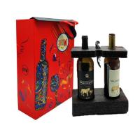 China Recycled Wine Bottles Cardboard Paper Boxes With Handles for sale