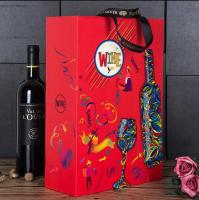 China Recycled Wine Bottles Cardboard Paper Boxes With Handles for sale