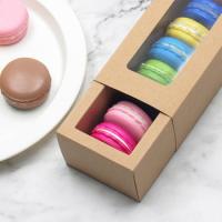 China Brown Kraft Paper Macarons Cookies Gift Box Packaging for sale