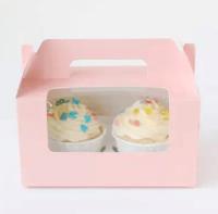 China Lovely CMYK 200gsm Cake Packaging Box With Window for sale