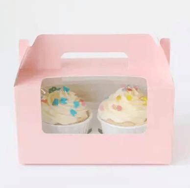 China Lovely CMYK 200gsm Cake Packaging Box With Window for sale