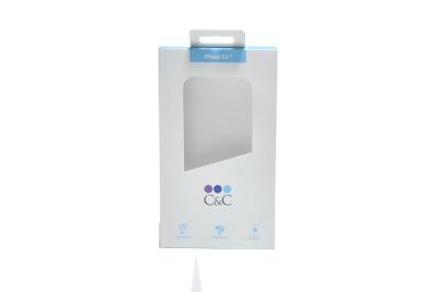 China White PVC Window Cardboard UV Mobile Case Packaging Box for sale