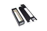 China Small Black Folding 1500gsm Cardboard Window Box Packaging for sale