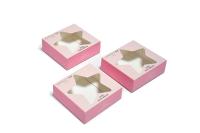 China Small Pink Gift Pantone Cardboard Box With Window for sale