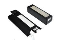 China Small Black Folding 1500gsm Cardboard Window Box Packaging for sale