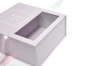 China Pink Book Shape Window Handmade UV Coating Gift Box Packaging for sale