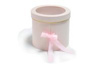 China Luxury Pink Flower 1500gsm Paper Tube Packaging Boxes With Lid for sale