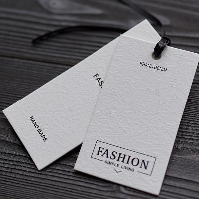 China Nordic Style Paper Hang Tags Marble Gilded Coated Pape Printing Clothing Store for sale