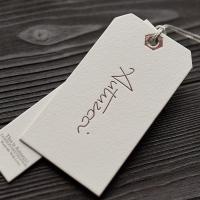 China Own Logo Nordic Style Marble Gilded Coated Paper Clothing Tags OPP Bag Printing for sale