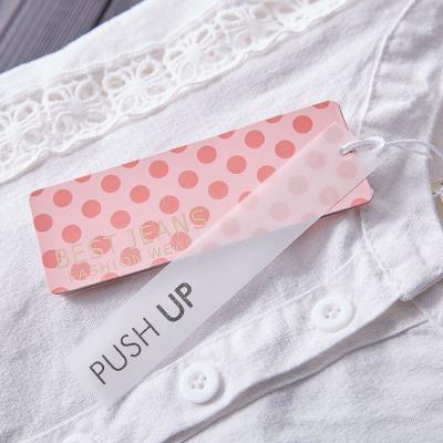 China Pink Heart Shape Custom Die Cut Hang Tags For Women's Clothes for sale