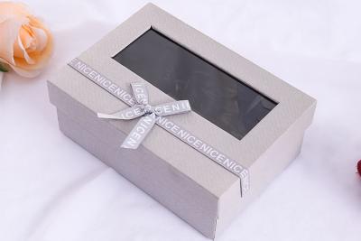 China Valentine's Day Gift Custom Paper Packaging Box Velvet Flower Transparent Window for sale