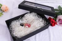 China Valentine's Day Gift Custom Paper Packaging Box Velvet Flower Transparent Window for sale