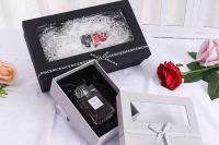 China Gift Boxes custom packaging supplies square Velvet Flower Gift Boxes Transparent Window Valentine's Day Cardboard Box for sale