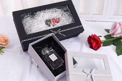 China Gift Boxes custom packaging supplies square Velvet Flower Gift Boxes Transparent Window Valentine's Day Cardboard Box for sale
