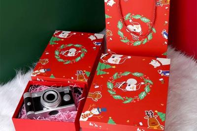 China Santa Claus Christmas Gift Box custom packaging box New Year Party Candy Chocolate Packaging Bag Red Kids DIY Favors Box for sale