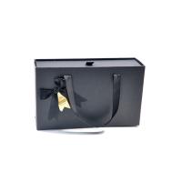 China Black Kraft Paper Gift Box Candy Cookie Cloth T Shirt Scarf Pack Boxes With Ribbons for sale