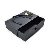 China Black Kraft Paper Gift Box Candy Cookie Cloth T Shirt Scarf Pack Boxes With Ribbons for sale